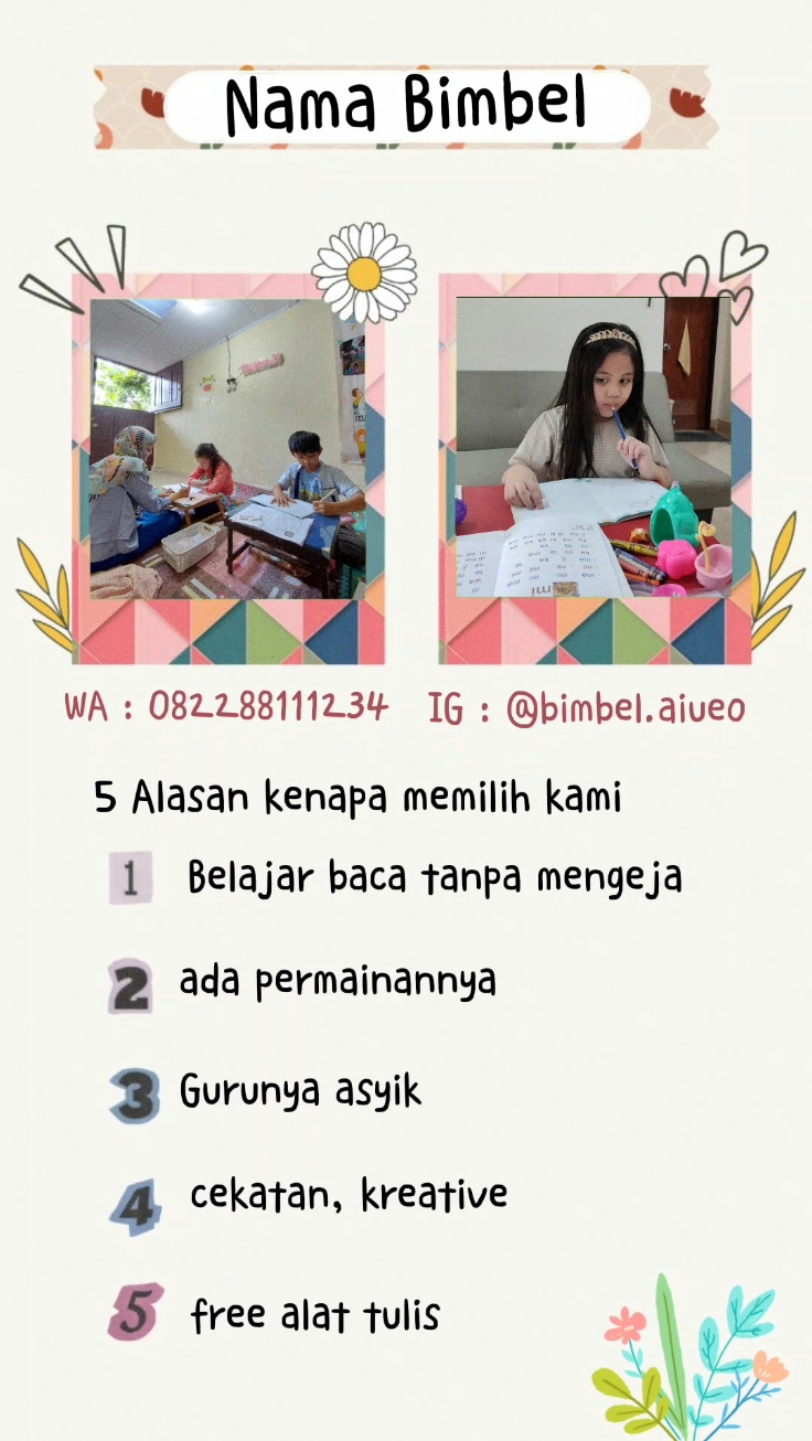 promosi bimbel - contoh video - template CapCut